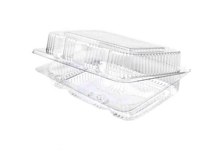 7.5”x 5” x 2.5” - Clear Shallow Hinged Lunch Box /500 pcs per case ...