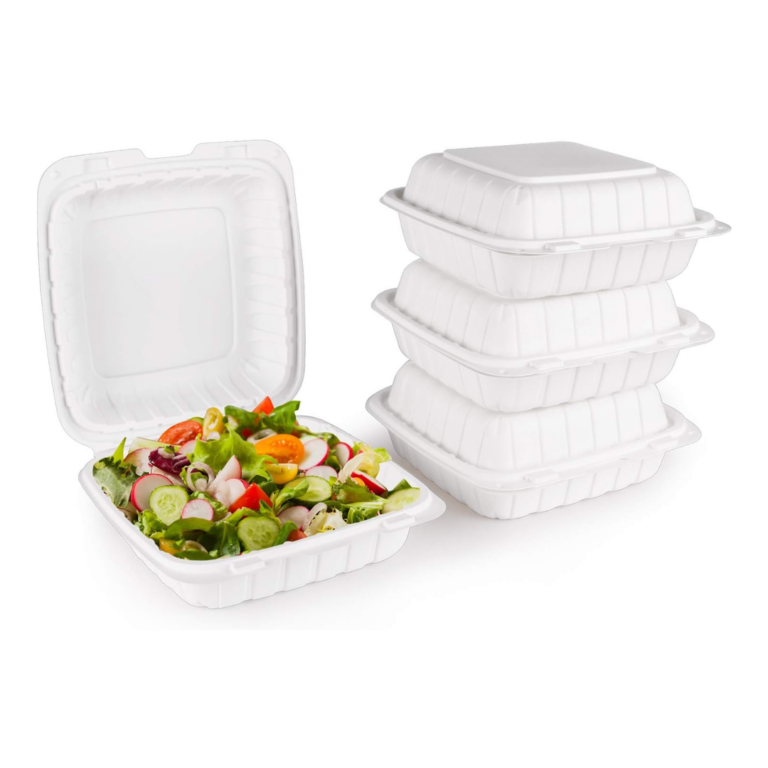 8”x 8” - Eco Friendly Microwaveable White Clamshell/150pcs per case ...