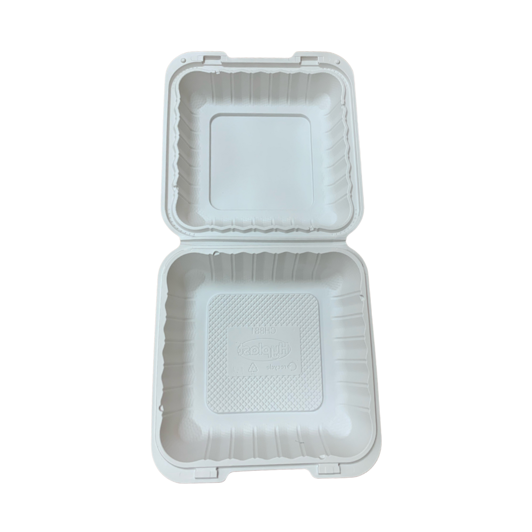 8”x 8” - Eco Friendly Microwaveable White Clamshell/150pcs per case ...
